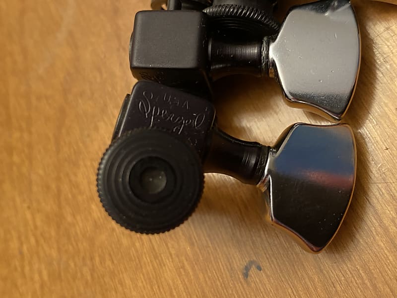 Sperzel Locking Tuners 6 in line Strat Tele 1990s Black and | Reverb