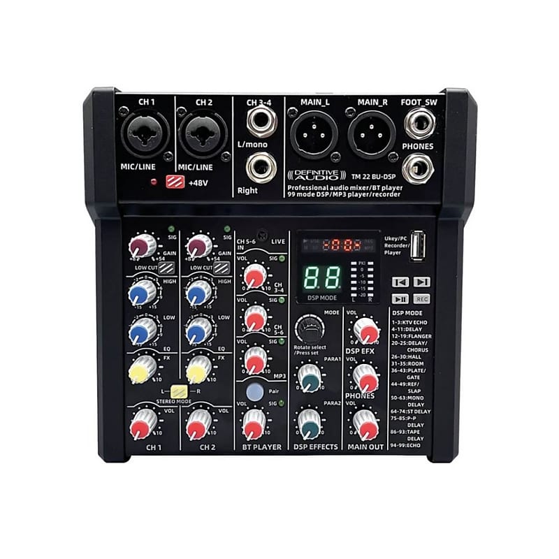 DEFINITIVE AUDIO - TM 22 BU-DSP - Mixeur USB DSP | Reverb
