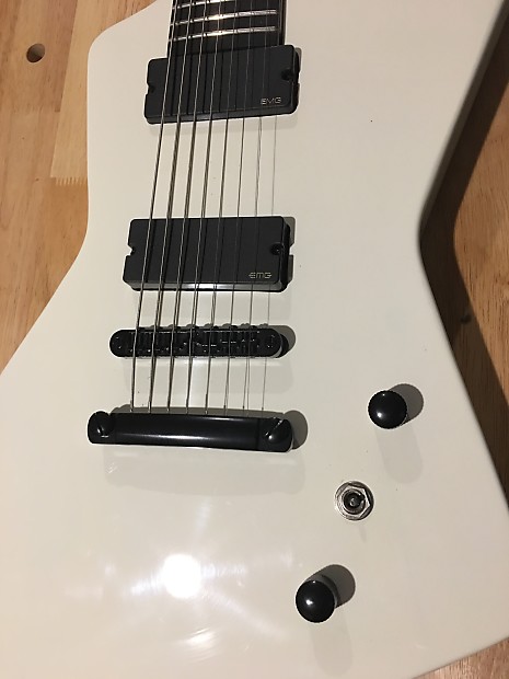 7 seven string white explorer w/ EMG's | Reverb