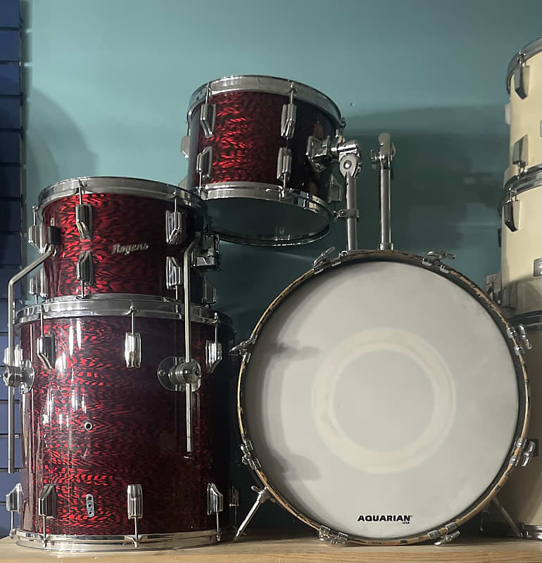 Rogers 4 piece Red Onyx Holiday drum set, 20” kick, 16” 12” | Reverb