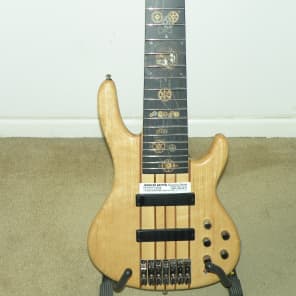 Raven West 7 String Wide Fret Bass blonde thru neck body 18 | Reverb
