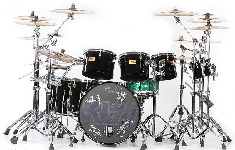 KISS, Eric Singer 2015 Kiss Kruise Pearl/Zildjian Complete. | Reverb