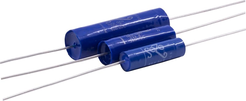 Capacitor - SoZo, 500V, NexGen Blue Molded Vintage - .022uF | Reverb