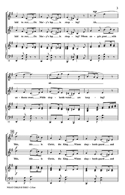 What Child Is This 2 Part Arranger Jack Noble White | Reverb