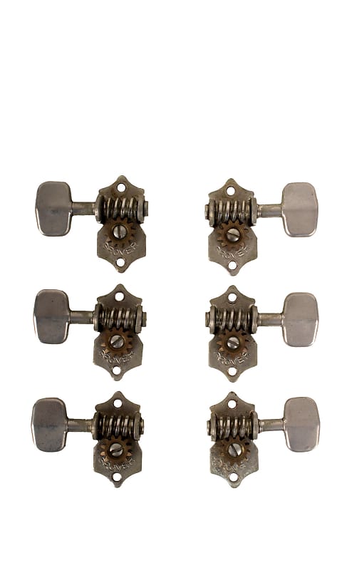 Grover G-98 Sta-Tite Tuner Set Nickel w/ Rectangular Buttons | Reverb