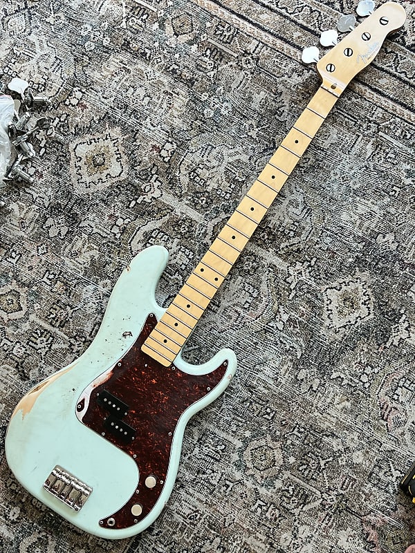 Fender Precision 2023 - Blue Heavy Relic, 51 Tele neck | Reverb