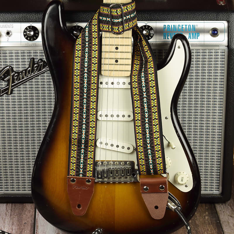 Pardo retro guitar strap Brown Hootennany | Reverb