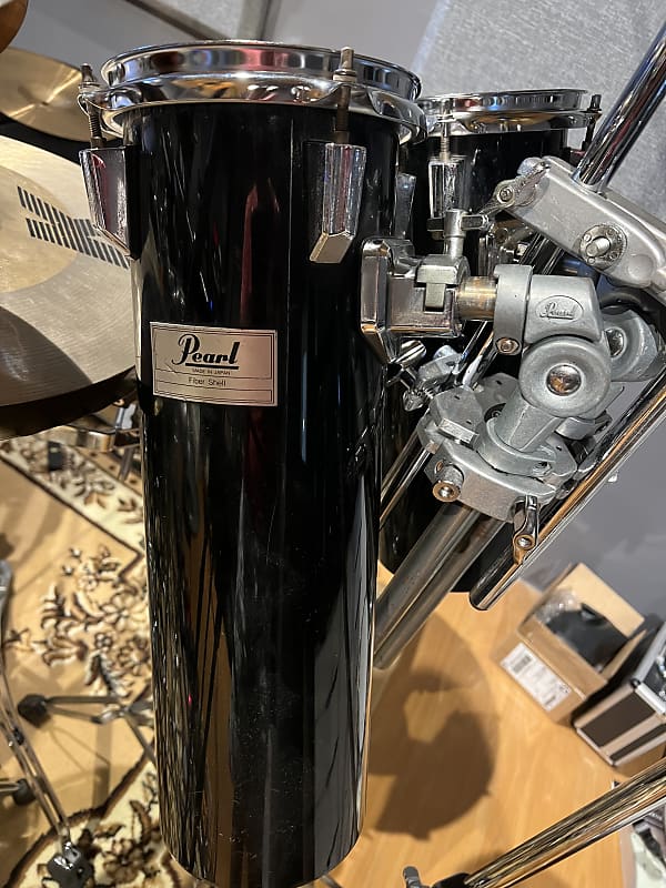 Pearl Rocket Toms Fiber Shell 15” and 18” 80s - Black | Reverb UK