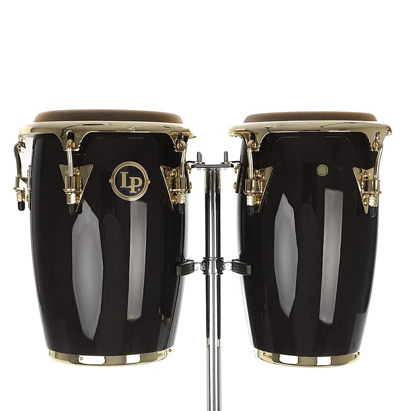 Latin Percussion Junior Conga Set - Black Wood With Gold | Reverb