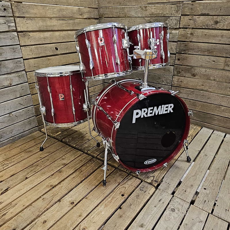 Drum Kit Premier XPK, Early 90's Transparent Red USED! | Reverb UK