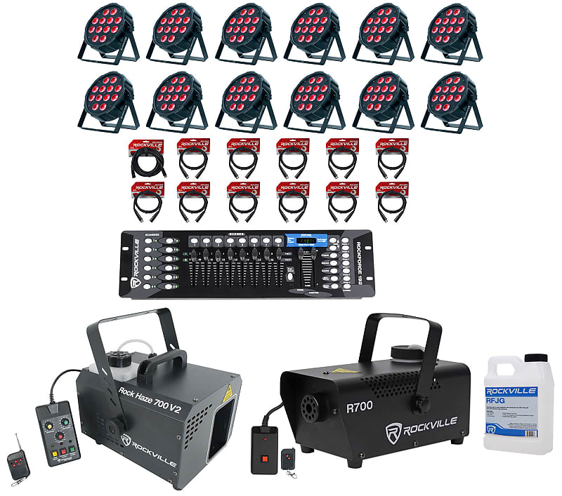 12 American DJ Eliminator LP 12 HEX LED Par Wash Lights+DMX | Reverb