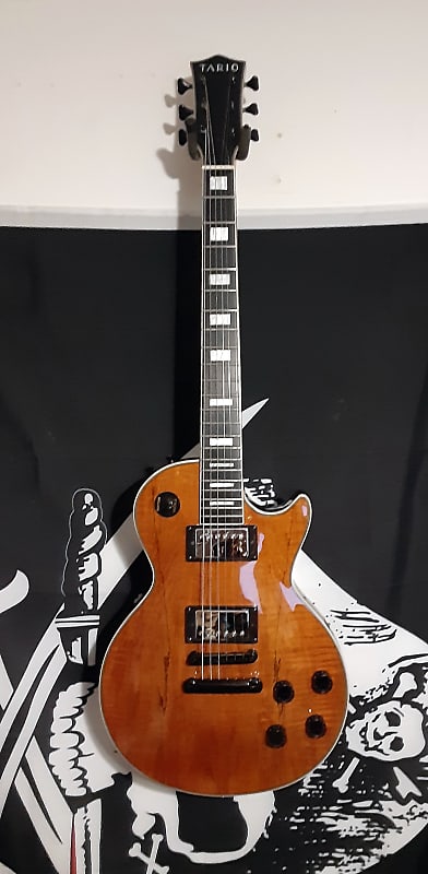 Tario Les Paul Copy Spalted Maple Top w/HSC by Guitars For | Reverb