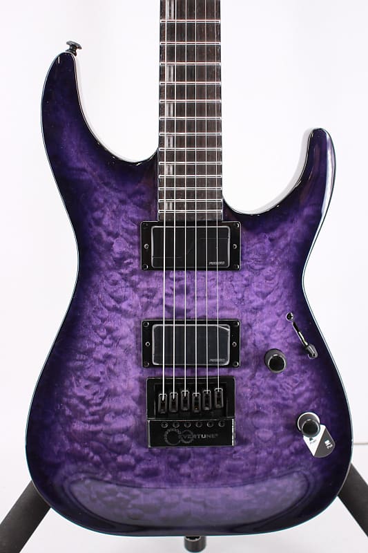 ESP/LTD H-1000 See Thru Purple Evertune Electric Guitar | Reverb