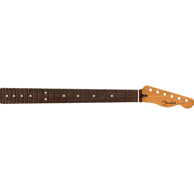 Fender Satin Roasted Maple Telecaster Neck - Rosewood - Flat | Reverb