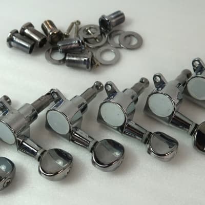 Reverse Headstock Mini-Button Tuners 6 in Line Chrome with | Reverb