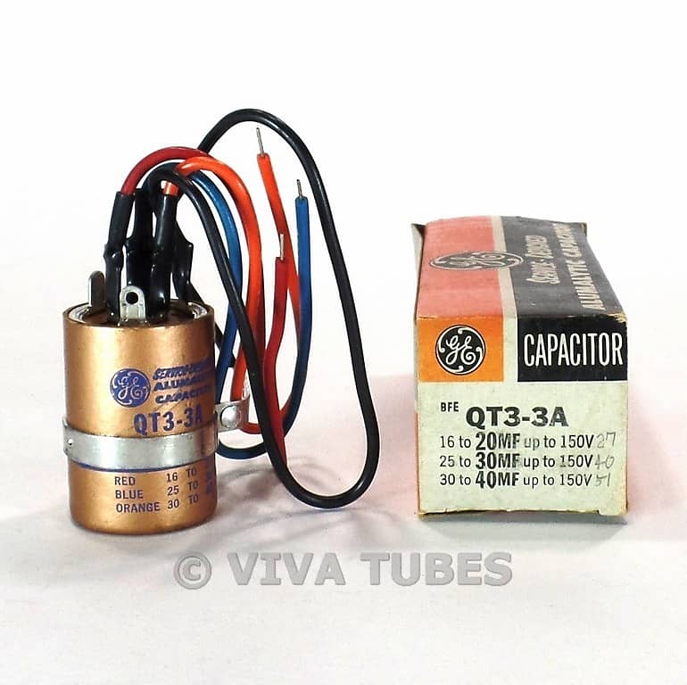 NOS NIB Vintage GE QT3-3A Can Capacitor 16-20 MFD Up To 150 | Reverb