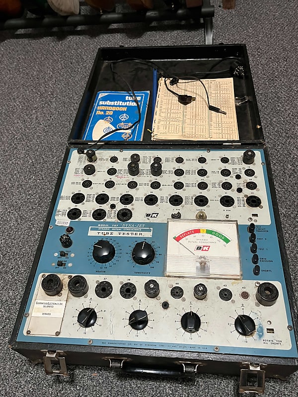 Dyna-Jet 707 Tube Tester in Case with Tube Charts | Reverb
