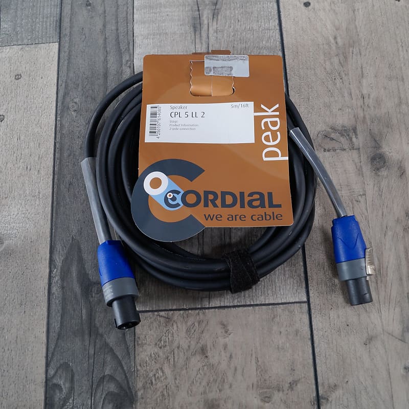 Cordial CPL5LL2 'Peak Series' 16ft Speaker Cable 2PIN Speakon | Reverb