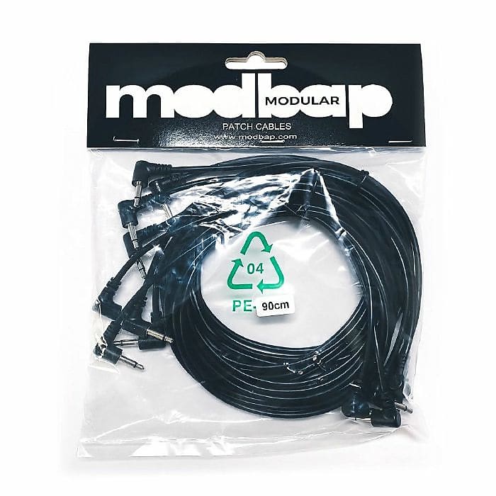 Modbap Modular 90cm Right Angle Patch Cables (black, pack of | Reverb