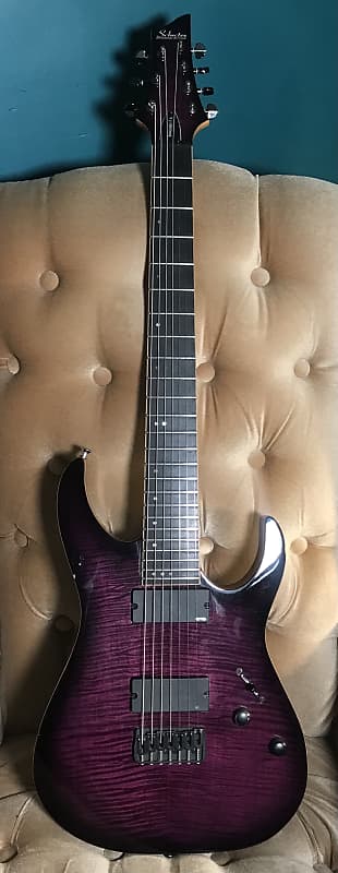 Schecter Diamond Series Banshee 7 A - Trans Purple Burst | Reverb