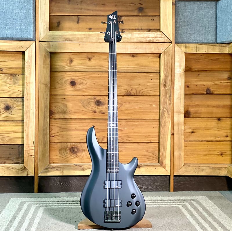 Schecter C-4 SGR Bass, Midnight Satin Black With Bag | Reverb