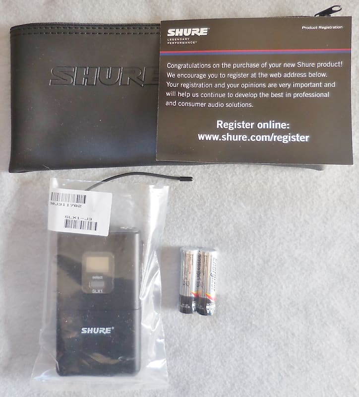 Shure SLX1 Wireless Bodypack Transmitter - J3 Band (572-596 | Reverb