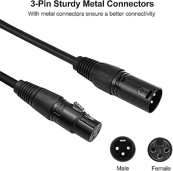 10ft / 3.04m DMX Cable, 4 Packs 3 Pin DMX Cables DMX Wires, | Reverb