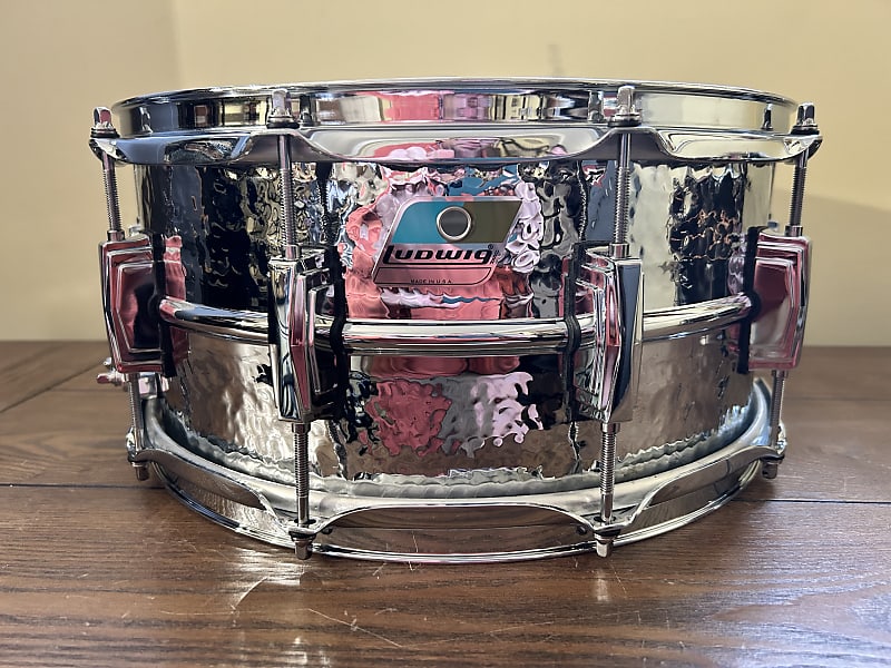 Ludwig 6.5x14 B/O Hammered Aluminum Supra Supraphonic Snare | Reverb