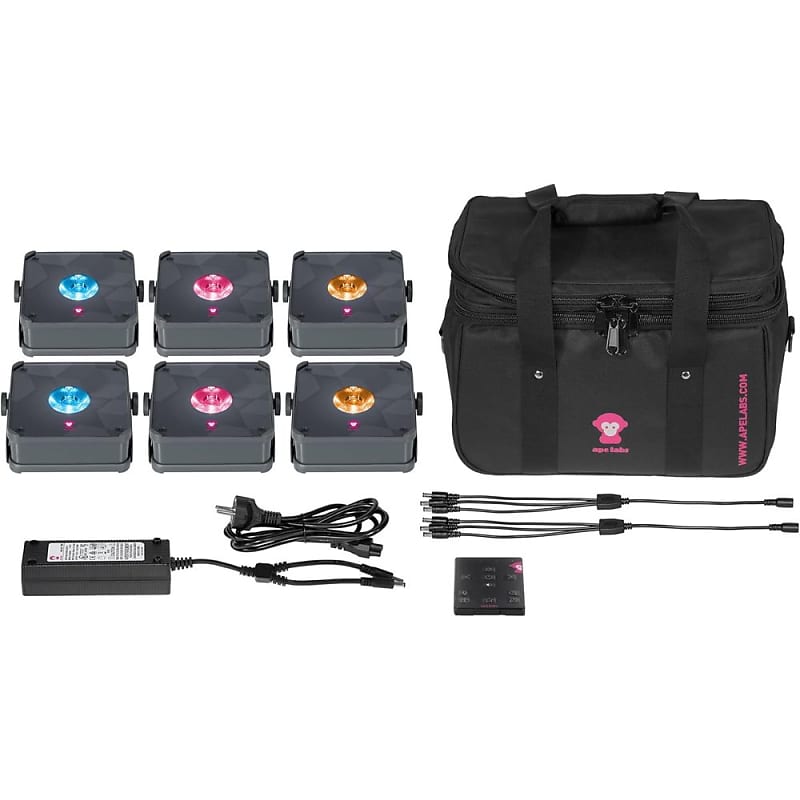 Ape Labs Mini 2.0 IP - DJ LED Par Lights Battery Uplight Gray | Reverb