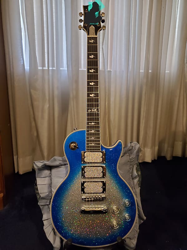 Chibson LP 2023 - Metal flake blue and silver | Reverb