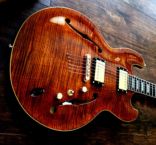 DBZ Diamond Imperial FM SH Tiger Eye Flame Top Semi-Hollow | Reverb