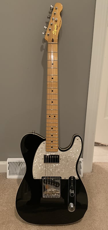Squier Telecaster Black with Double Binding and Humbucker | Reverb