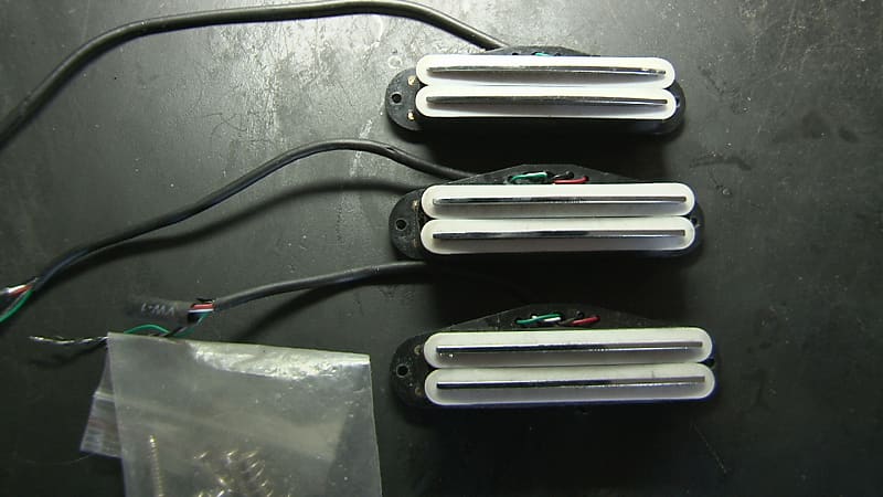 Set of3 Dragon Fire DUAL RAIL STRAT HUMBUCKERS - WHITE | Reverb