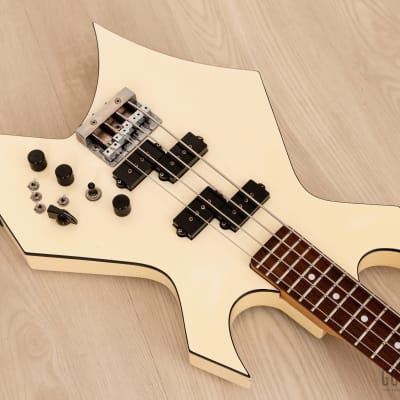 1986 B.C. Rich NJ Series Warlock Bass White Nikki Sixx w/ | Reverb