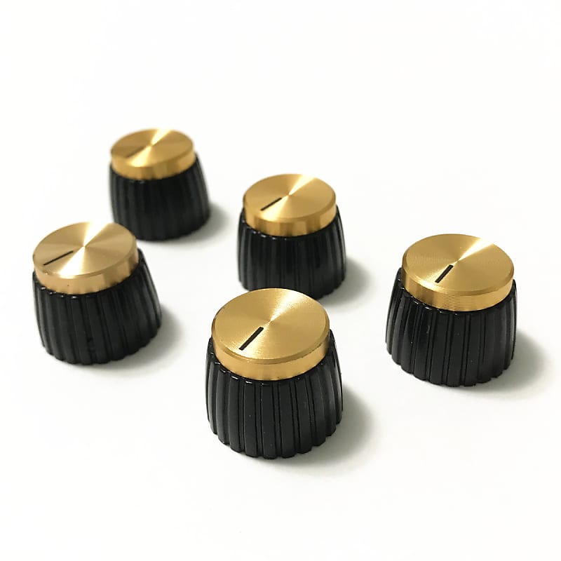 Marshall Style Amp Knobs w/Set Screw Gold Top 5 pcs | Reverb