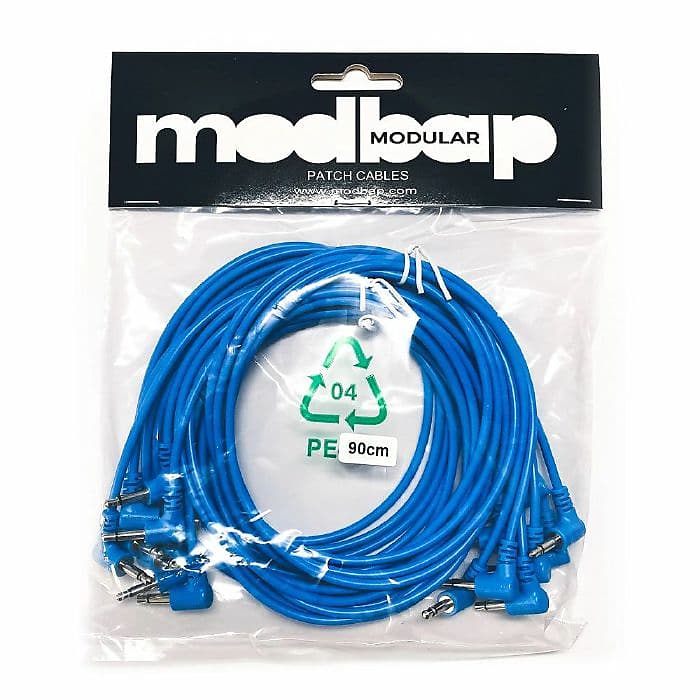Modbap Modular 90cm Right Angle Patch Cables (blue, pack of | Reverb