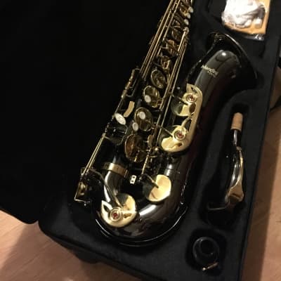 Mendini by Cecilio Tenor Saxaphone Black nickel with gold | Reverb