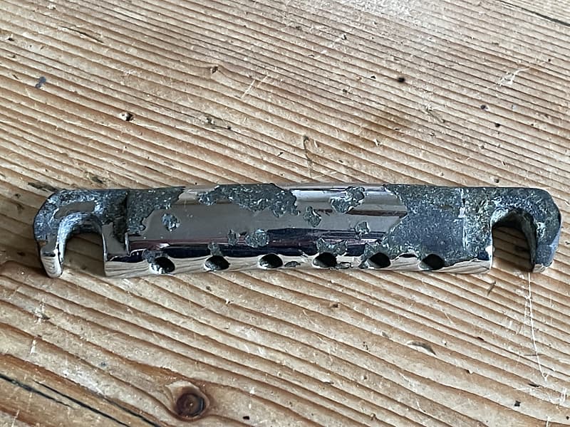 Gibson Stop tailpiece 1960s early 1970s chrome for Les Paul | Reverb
