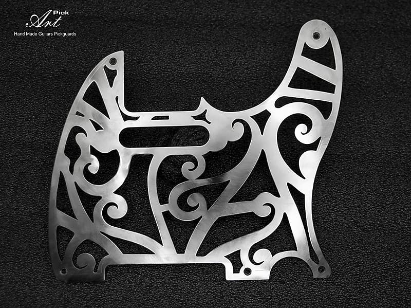 Stainless Steel Telecaster Pickguard Silver Chrome Grid | Reverb