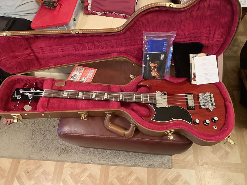 Left Handed Gibson SG Standard Bass Guitar Heritage Cherry | Reverb