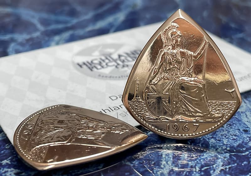 The Highland Plectrum Co. One 1967 Queen Elizabeth Penny Coin | Reverb