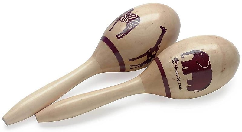 Wooden Maracas " African Animals " | Reverb