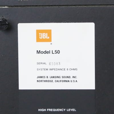 JBL L50 Vintage NOS 3-Way L-50 Speakers Sequential Matching | Reverb