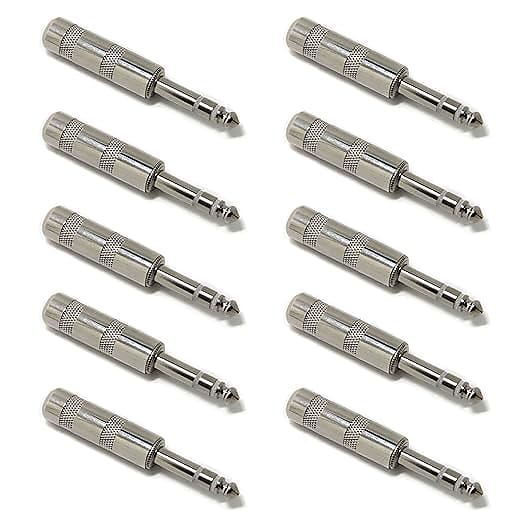 10-Pack 6.35mm Male Audio 1/4" Plugs TRS Phone Plug, Solder | Reverb