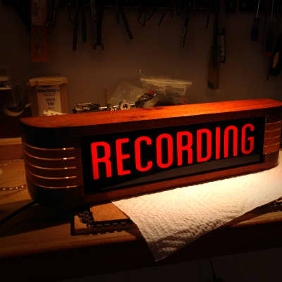 Studio Warning Sign, 14", "Recording", Red letters, | Reverb