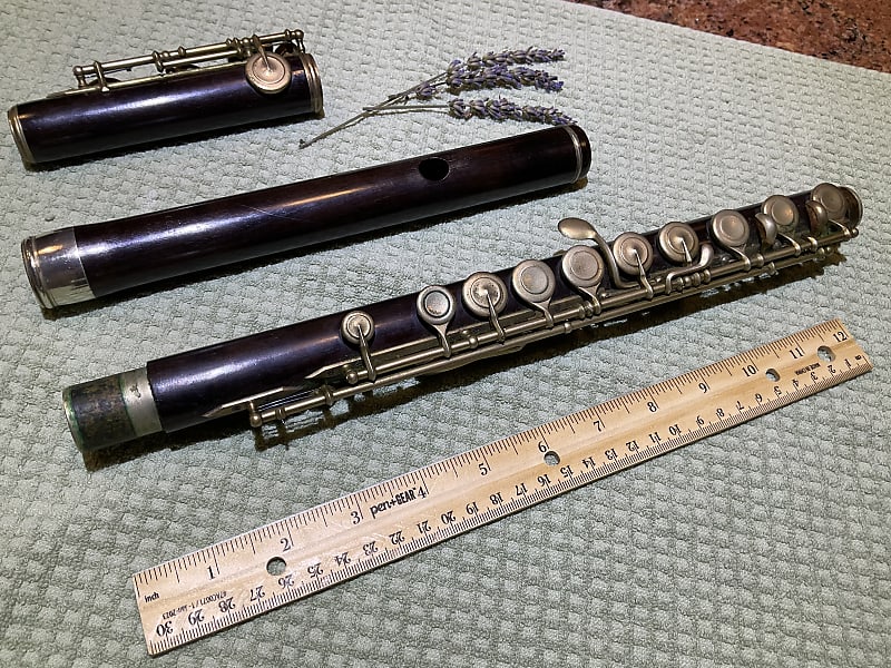 Isador Lot Closed Hole C Foot ? Flute- 1880-1920? - Rosewood? | Reverb