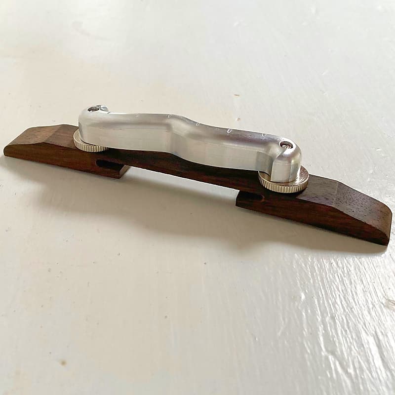 Intonated Aluminum & Rosewood Floating Archtop Guitar Bridge | Reverb