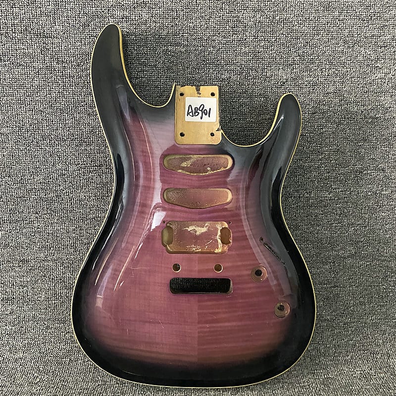 Purple Burst HSS Guitar Double Cutaway Body DIY Project | Reverb