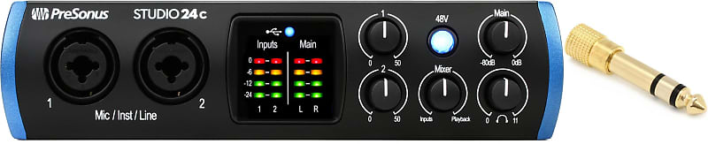 PreSonus Studio 24c USB-C Audio Interface Bundle with Hosa | Reverb