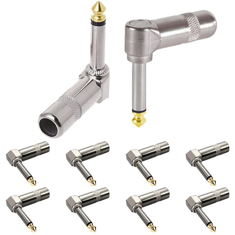 1/4" 90 Degree Right Angle Mono Plug, 6.35mm Heavy Duty TS | Reverb